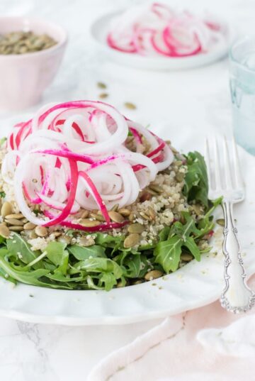 Spiralized Radish and Arugula Salad with Quinoa, Hemp Seeds and Pepita ...