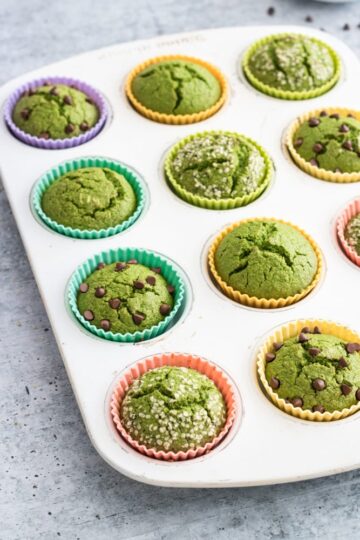 Fluffy Green Spinach Muffins (Vegan + Gluten-Free) - Eating by Elaine