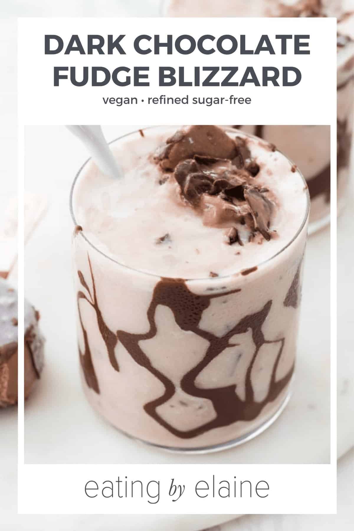 Vegan Dark Chocolate Fudge Blizzard - Eating by Elaine