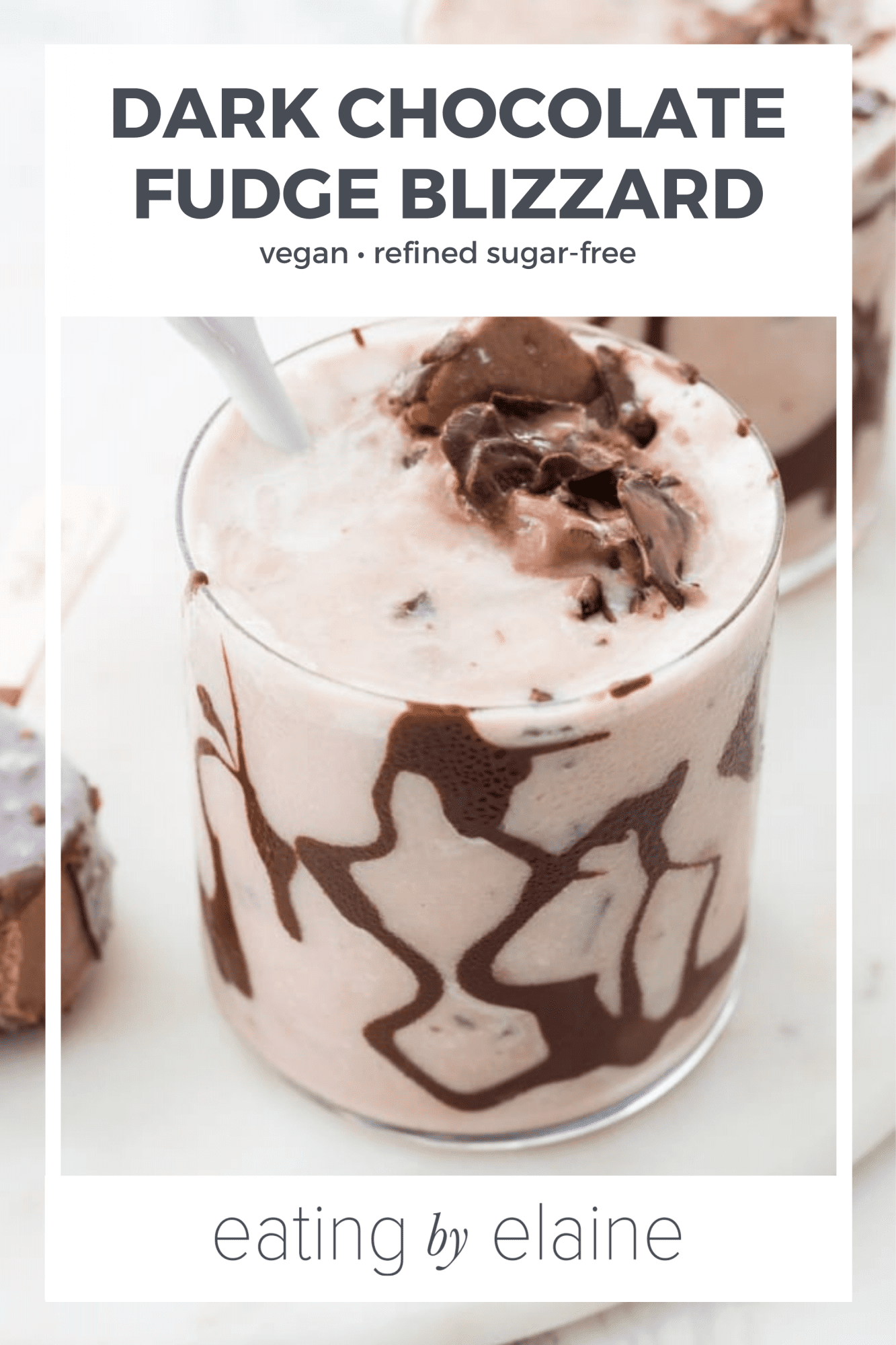 Vegan Dark Chocolate Fudge Blizzard - Eating by Elaine