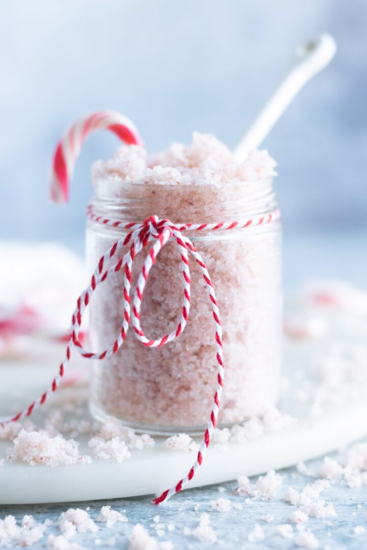 Homemade Peppermint Body Scrub (Candy Cane Themed for Holiday Gifting ...