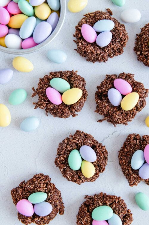 No-Bake Bird Nest Cookies for Easter (vegan + paleo) - Eating by Elaine