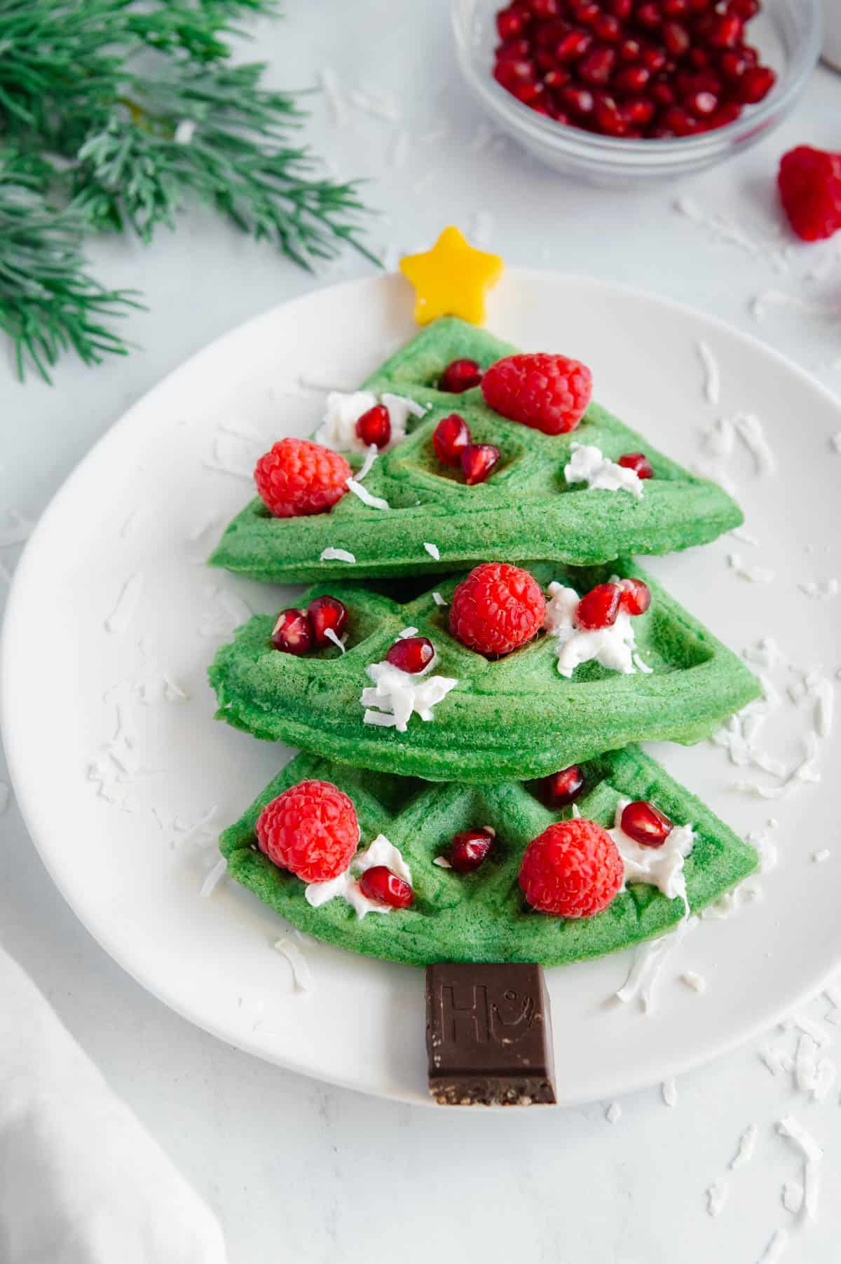 Christmas Tree Waffles - Eating by Elaine