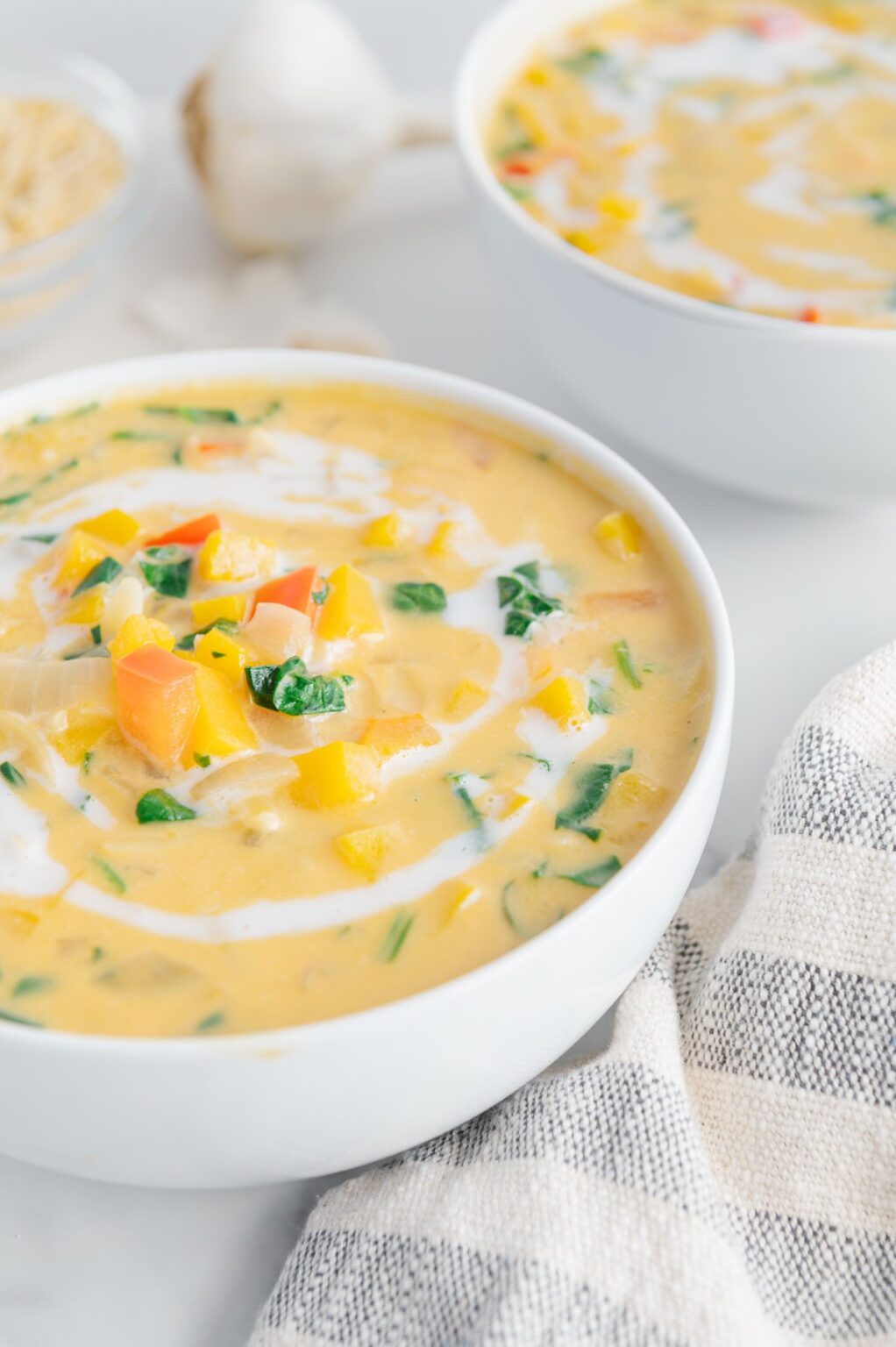 Butternut Squash Coconut Orzo Soup (Vegan + Gluten-Free) - Eating by Elaine