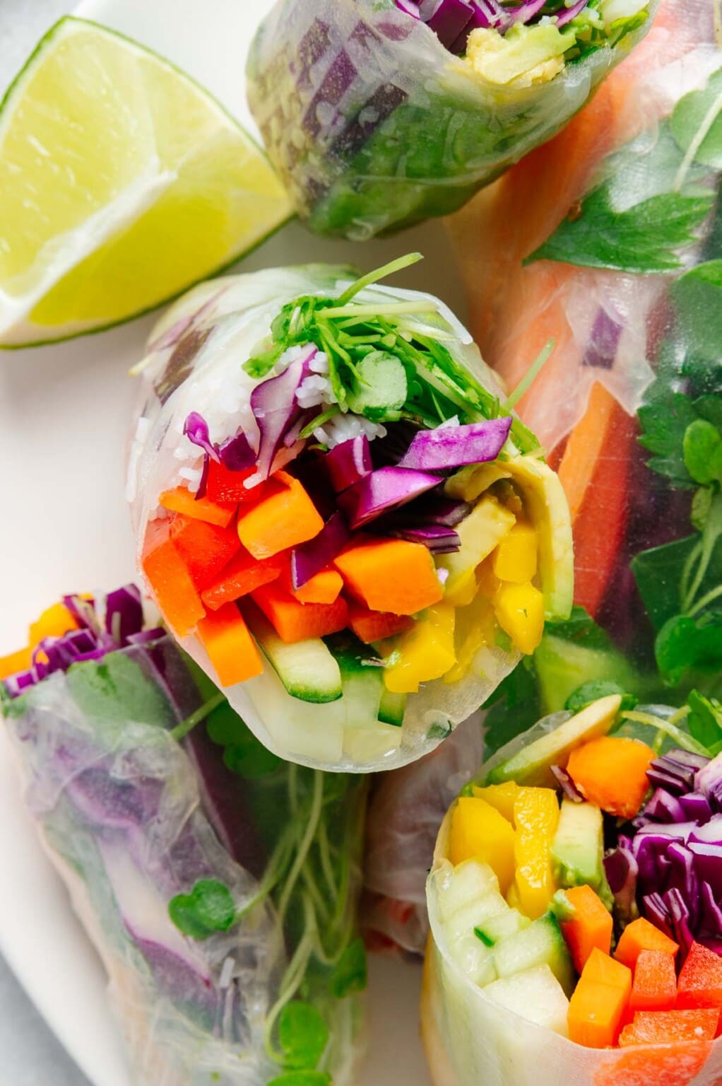 Vegan Summer Rolls with Tahini-Based Dipping Sauce - Eating by Elaine