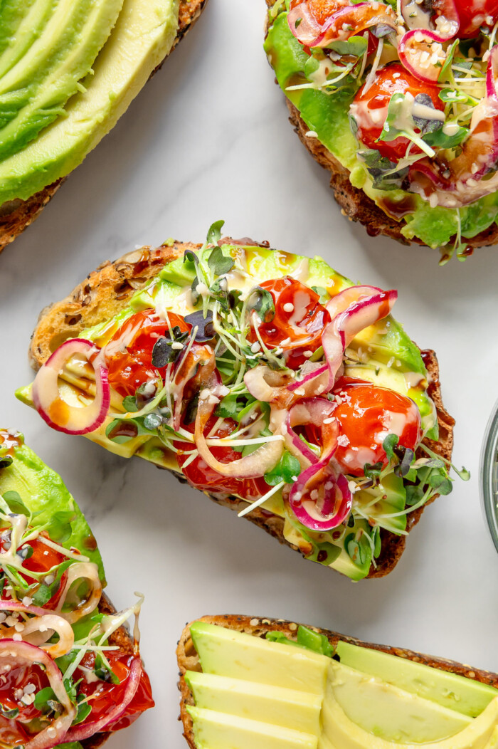 Avocado Toast with Roasted Tomatoes - Eating by Elaine