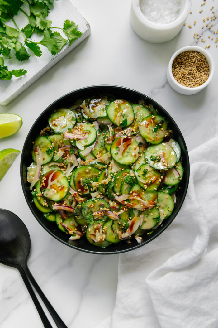 5-Minute Sesame Cucumber Salad - Eating by Elaine