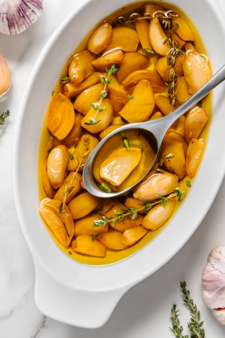 Easy 3-Ingredient Garlic Confit (Oven Roasted) - Eating by Elaine
