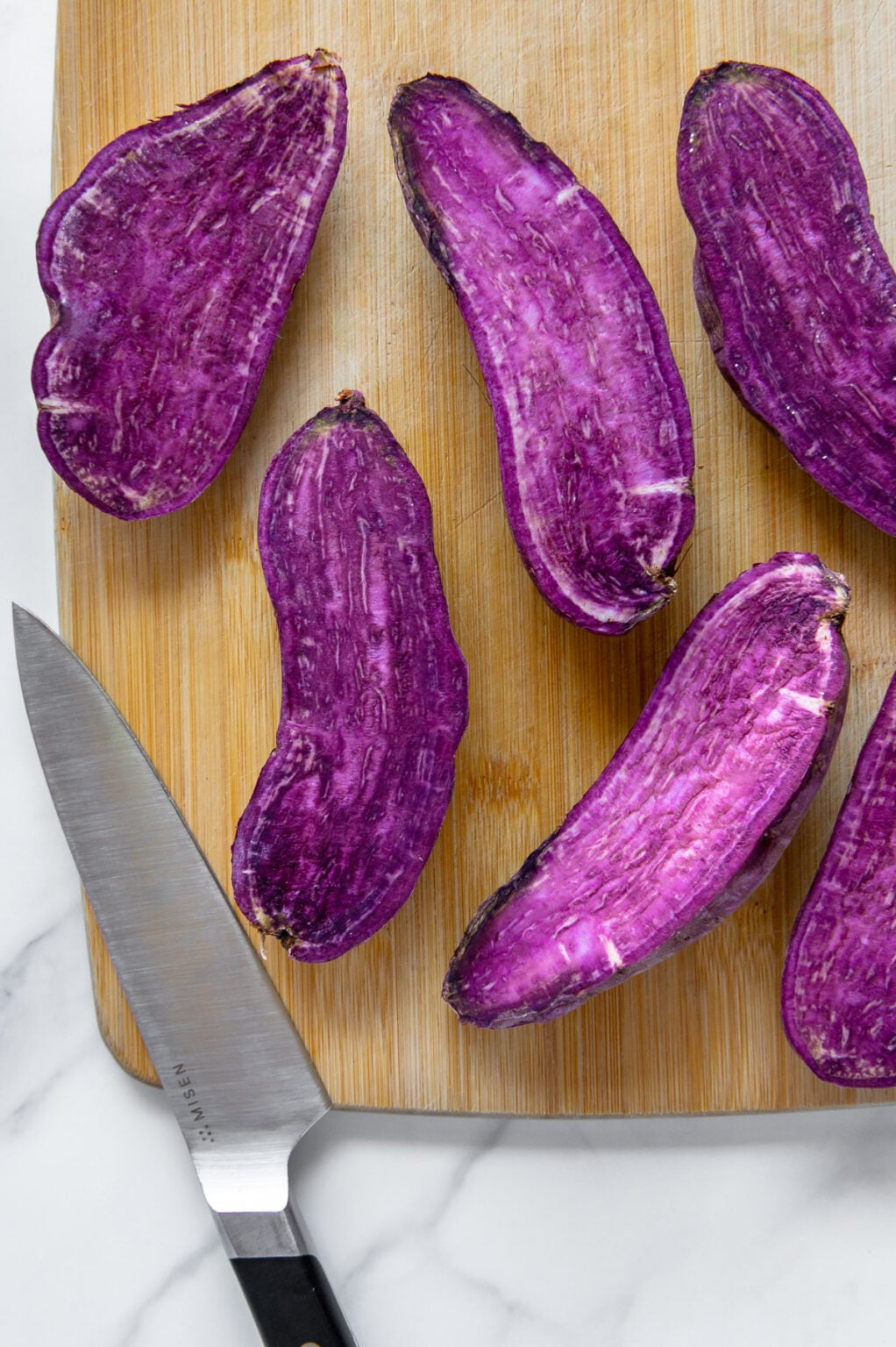 Crispy Oven-Roasted Purple Sweet Potato Halves - Eating by Elaine