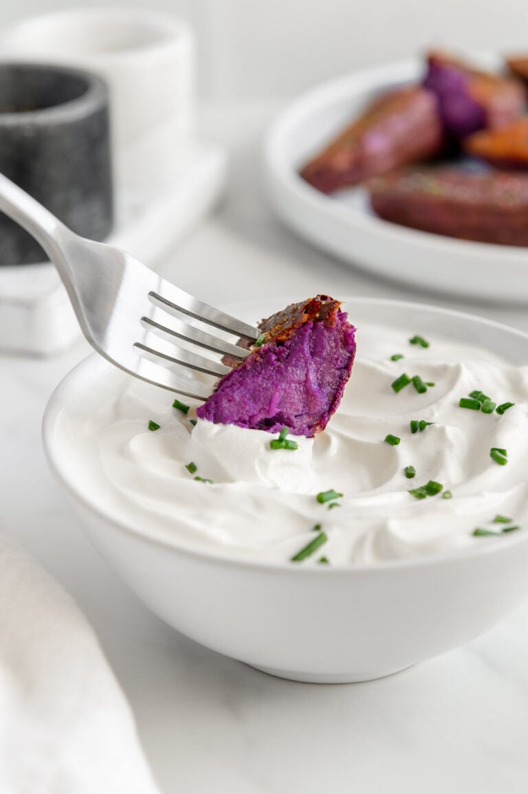 Crispy Oven-Roasted Purple Sweet Potato Halves - Eating by Elaine