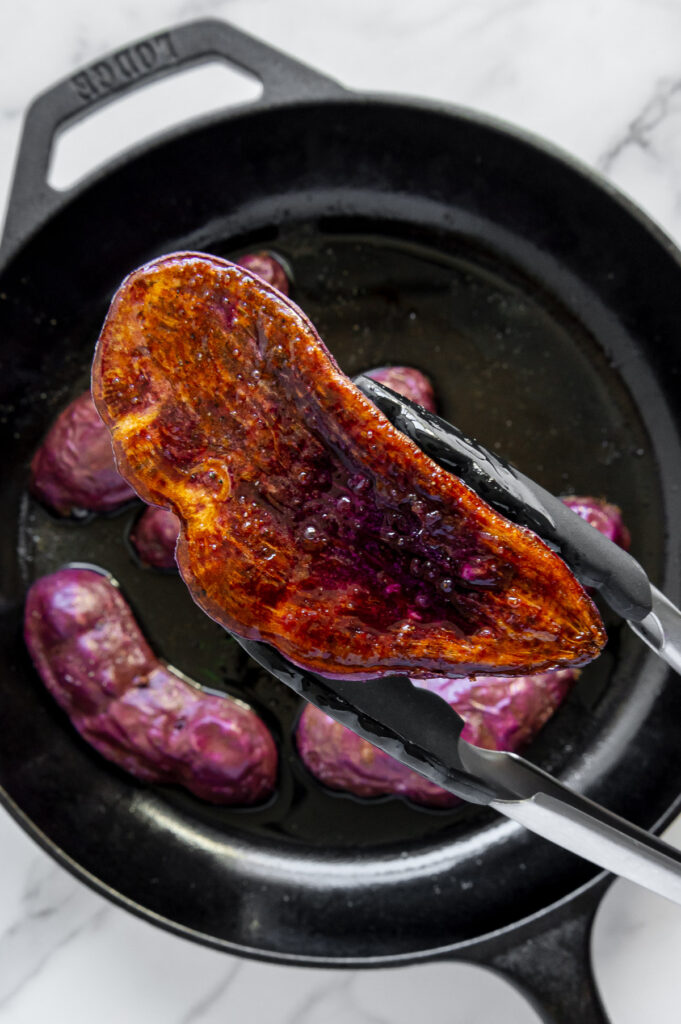 Crispy Oven-Roasted Purple Sweet Potato Halves - Eating by Elaine