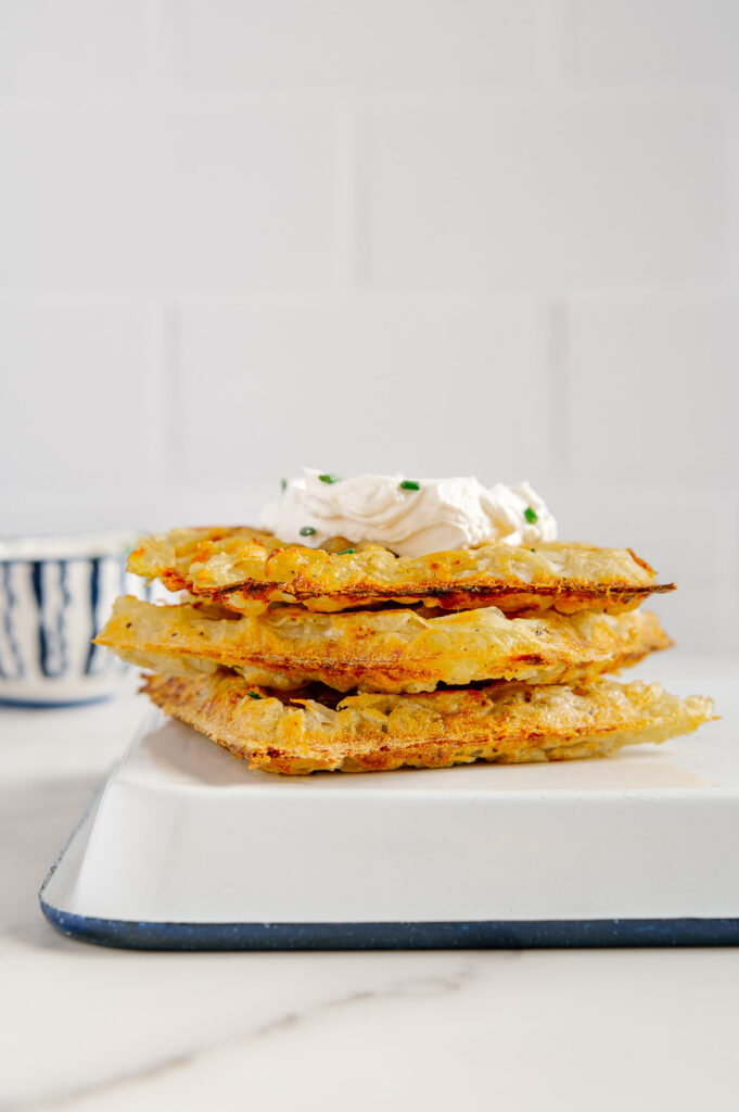 Crispy Potato Latke Waffles (Vegan + Gluten-Free) - Eating by Elaine