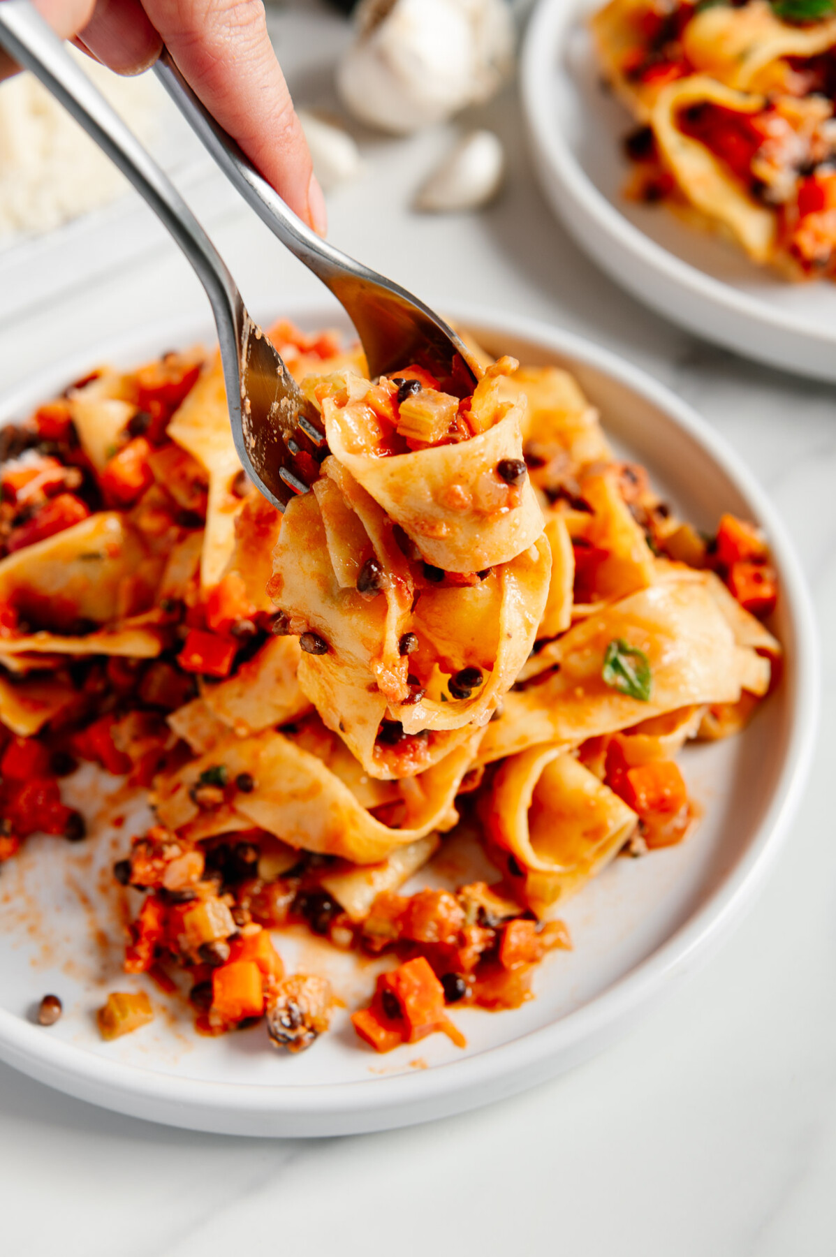 Veggie-Packed Lentil Bolognese (Vegan) - Eating by Elaine