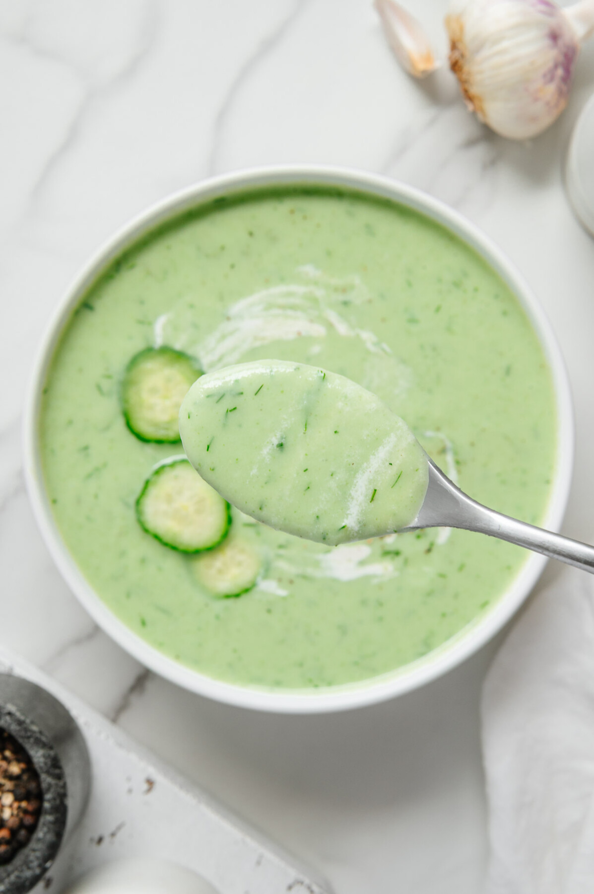 Cold and Creamy Cucumber Soup (Vegan) - Eating by Elaine